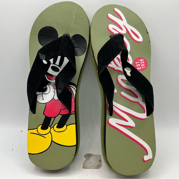 Disney | Shoes | Disney Mickey Mouse Flip Flops Sz L Women Camouflage ...